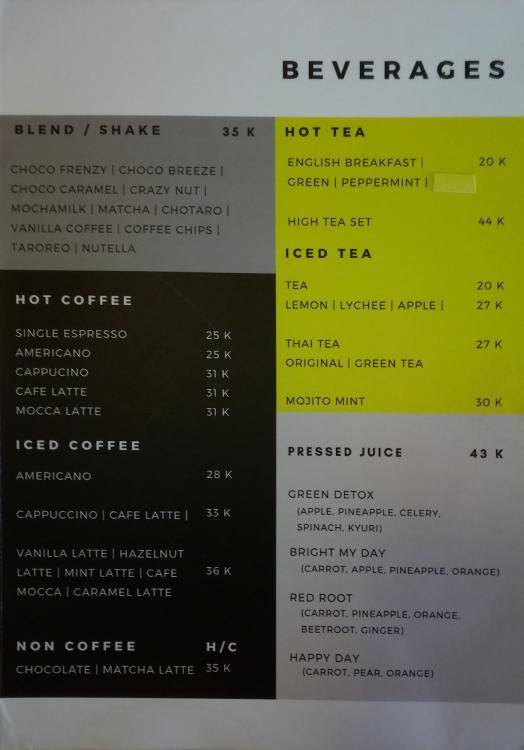 Menu at Something Good Coffee & Friends cafe, South Jakarta