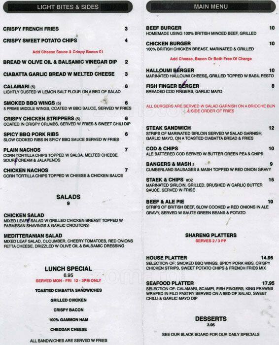 The Greyhound Menu, Menu for The Greyhound, Victoria, London - Zomato UK