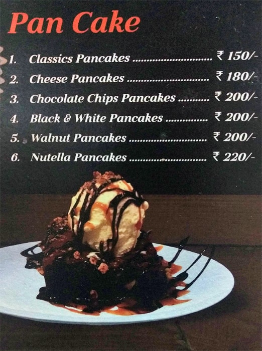 Menu of The Brownie Club, Bodakdev, Ahmedabad
