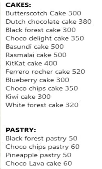 Menu of Kabir Cakes, Alandi, Pune