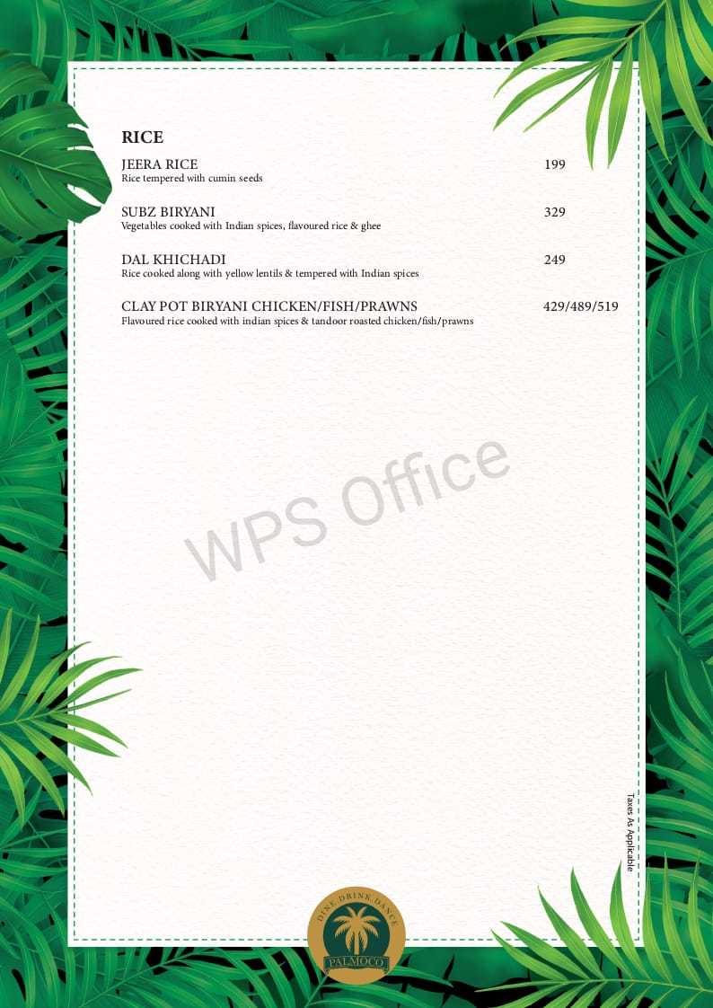 Blank Menu Template Tropical