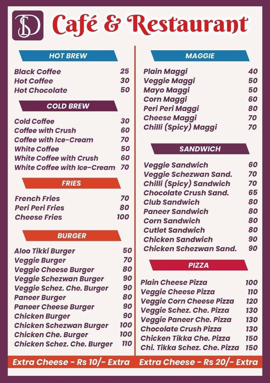 Menu of DS Café Restaurant, Undri, Pune