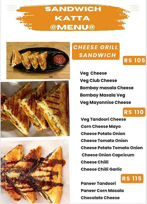 Menu of Sandwich Katta, Pimple Gurav, Pune Menu of Sandwich Katta, Pimple Gurav, Pune