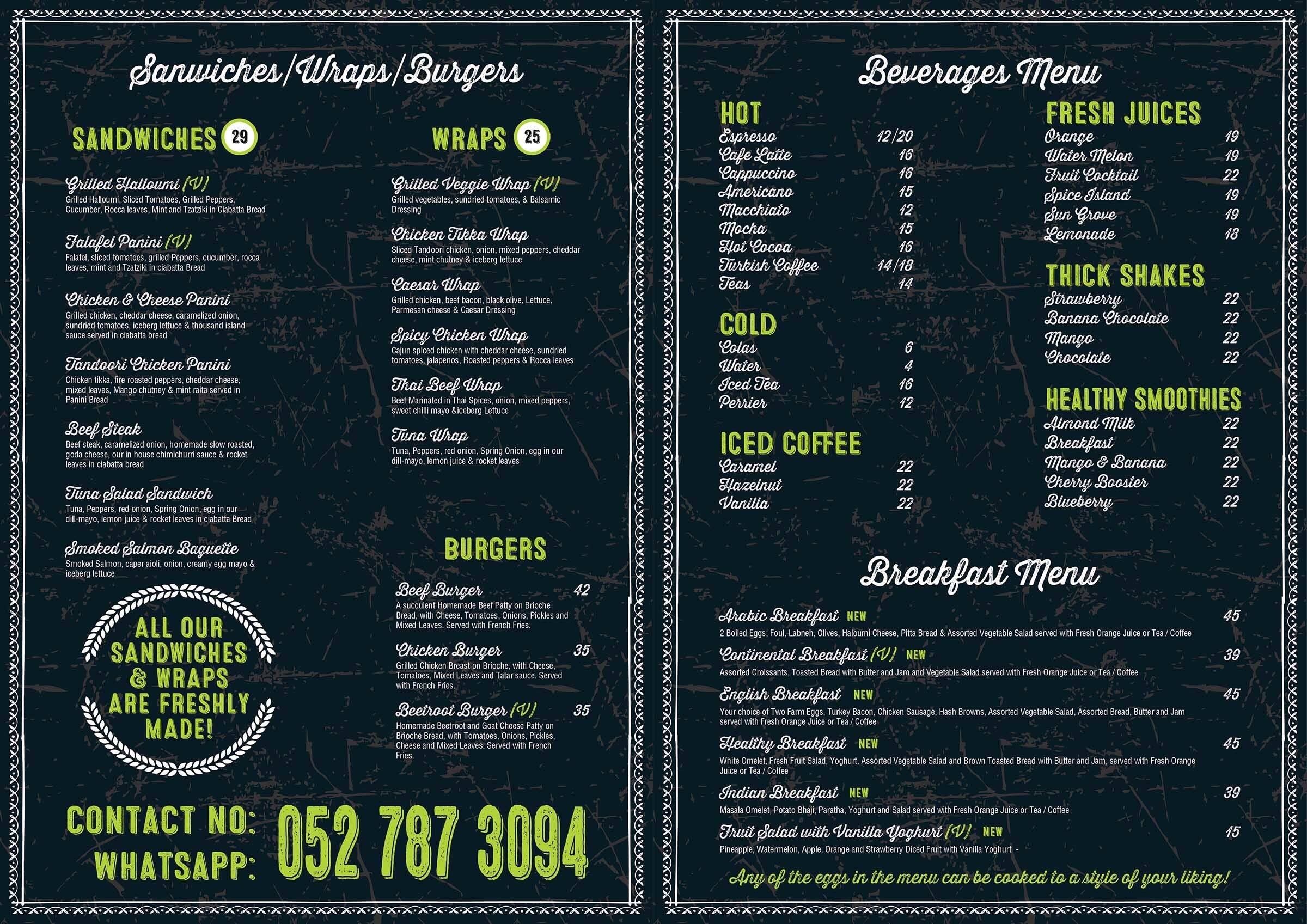 Menu at City Deli restaurant, UAE, +6VW burjuman