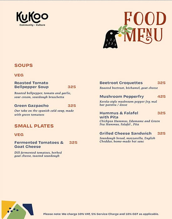 Menu of Kukoo, Kalyani Nagar, Pune