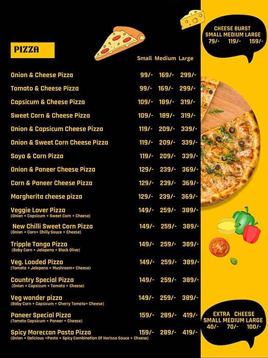Menu of Wowwe's, Mayur Vihar Phase 3, New Delhi