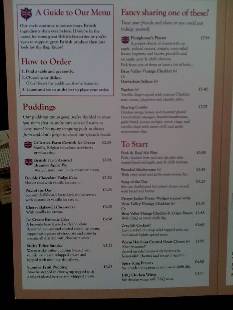 Menu at Alexandra pub & bar, Harrogate
