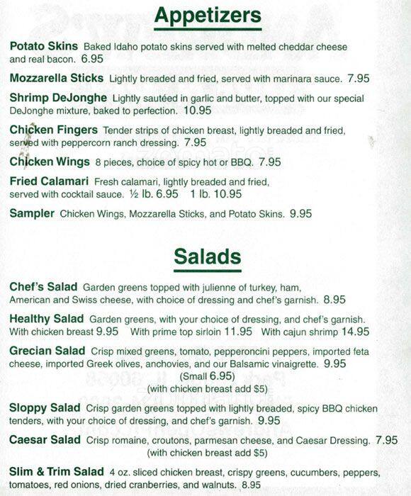 Menu at Andrew's Open Pit BBQ, Park Ridge