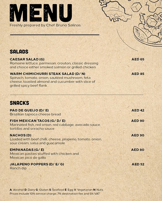 Menu of Rio Beach Bar - Hilton Ras Al Khaimah Beach Resort, Al Mairid ...