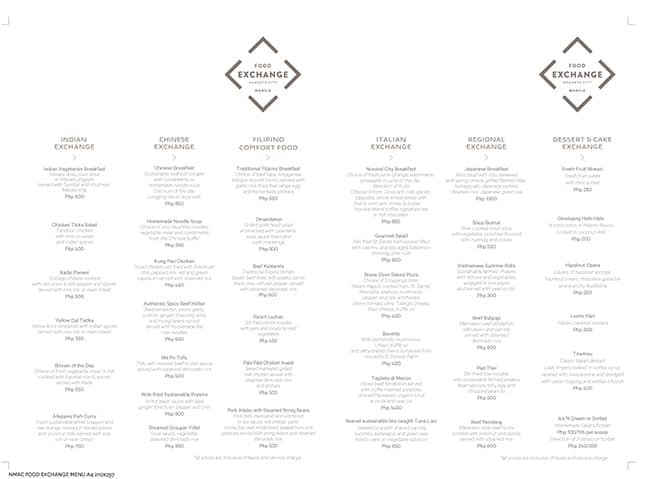 Menu at Food Exchange Manila - Novotel Manila Araneta Center restaurant ...