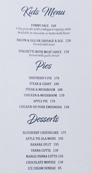 Menu at Bag of Beans, Twin Lakes restaurant, Laurel, 3V94+FP6