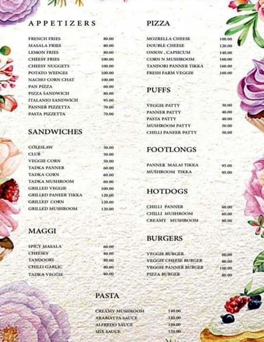 Menu at The Bake House, New Delhi