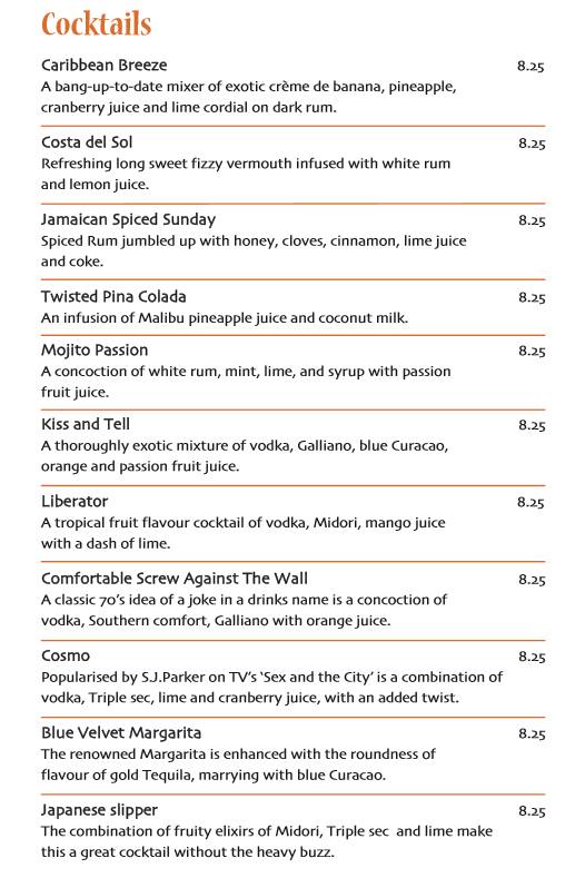 Menu at Hundred Degrees UK ltd restaurant, Harrow