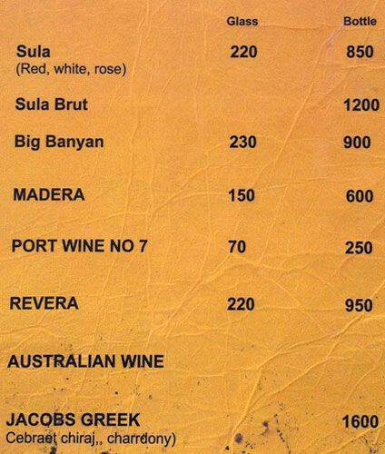 Menu at Round Cube, Canacona