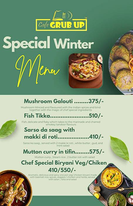 Menu of Cafe Grub Up, Delhi NCR, Faridabad