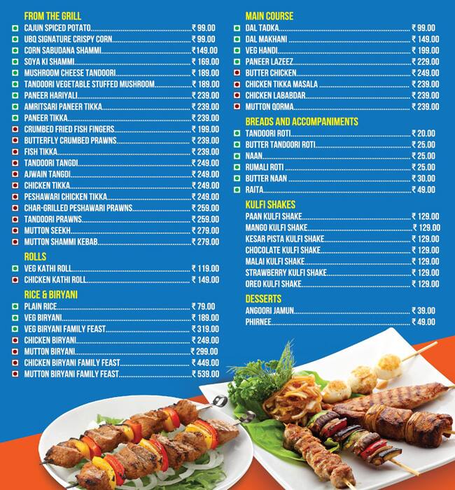 Menu at UBQ By Barbeque Nation, Bengaluru, 22