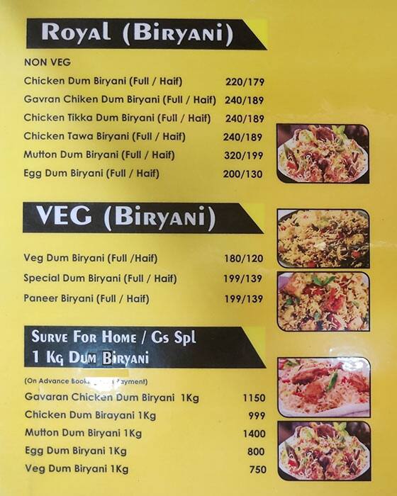 Menu at Hyderabadi Royal Biryani, Pune, Shop 6 And 7