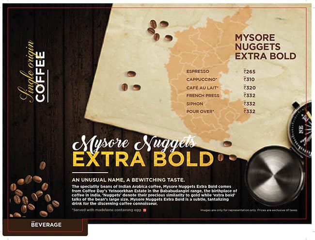 Menu of The Square by Cafe Coffee Day, Jubilee Hills, Hyderabad