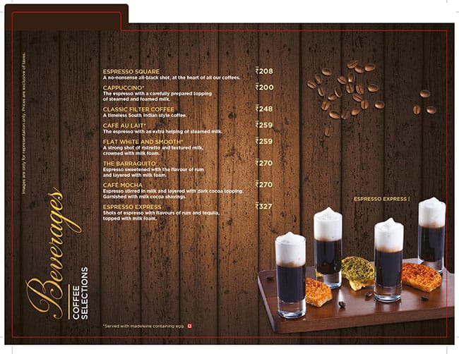 Menu at The Square by Cafe Coffee Day, Hyderabad