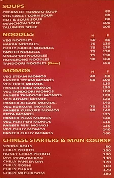 Menu of Kurry Kingdom, Indirapuram, Ghaziabad