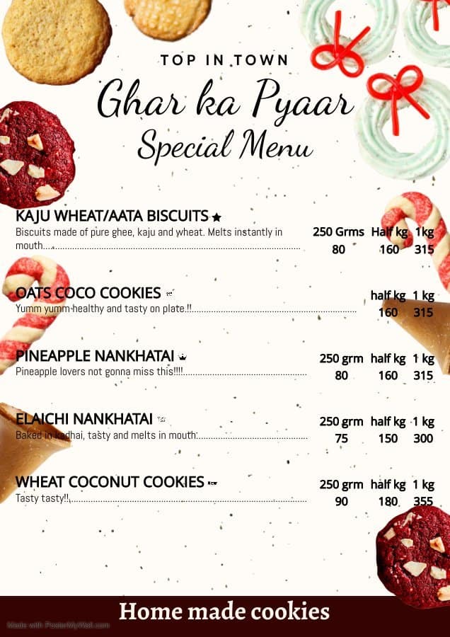 Menu of Ghar Ka Pyaar, Kharghar, Navi Mumbai