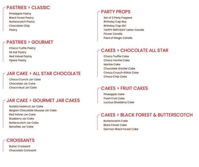 Menu of Bakingo - Cakes and Desserts, Mira Road, Mumbai