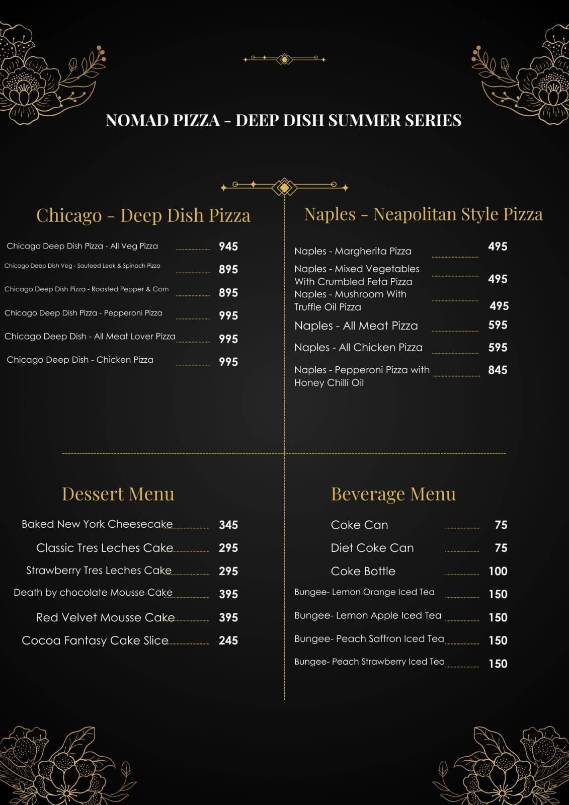 Menu of Nomad Pizza - Traveller Series, Aundh, Pune