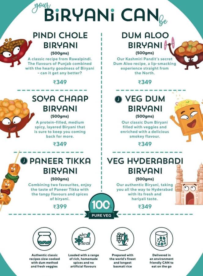 Menu of Biryani Can - Pure Veg Biryanis, Boisar, Mumbai