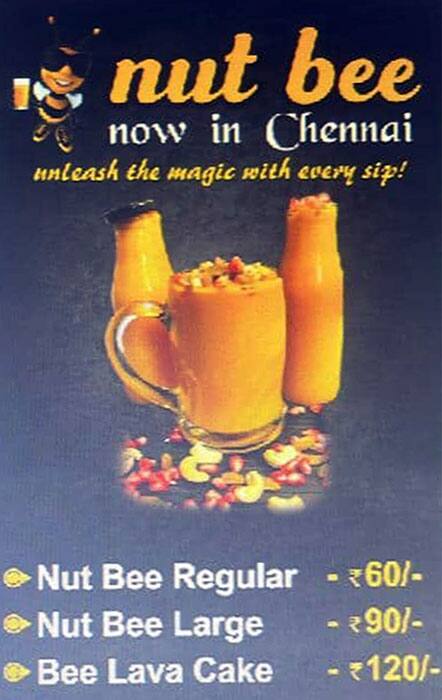 Menu of Nut Bee, Medavakkam, Chennai