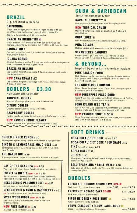 Menu at Las Iguanas - Kingston restaurant, Kingston upon Thames, 25-29 ...