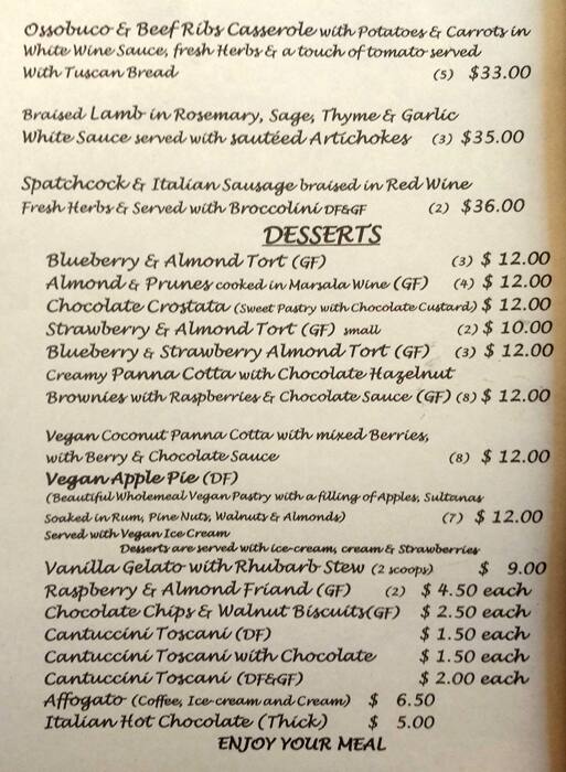 Menu at What's in the Pot restaurant, Redcliffe