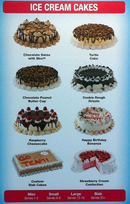 Menu at Marble Slab Creamery cafe, Richmond, Steveston Hwy