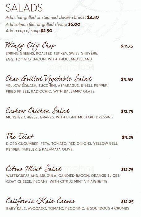 Menu at Oak Tree Restaurant & Bakery, Chicago