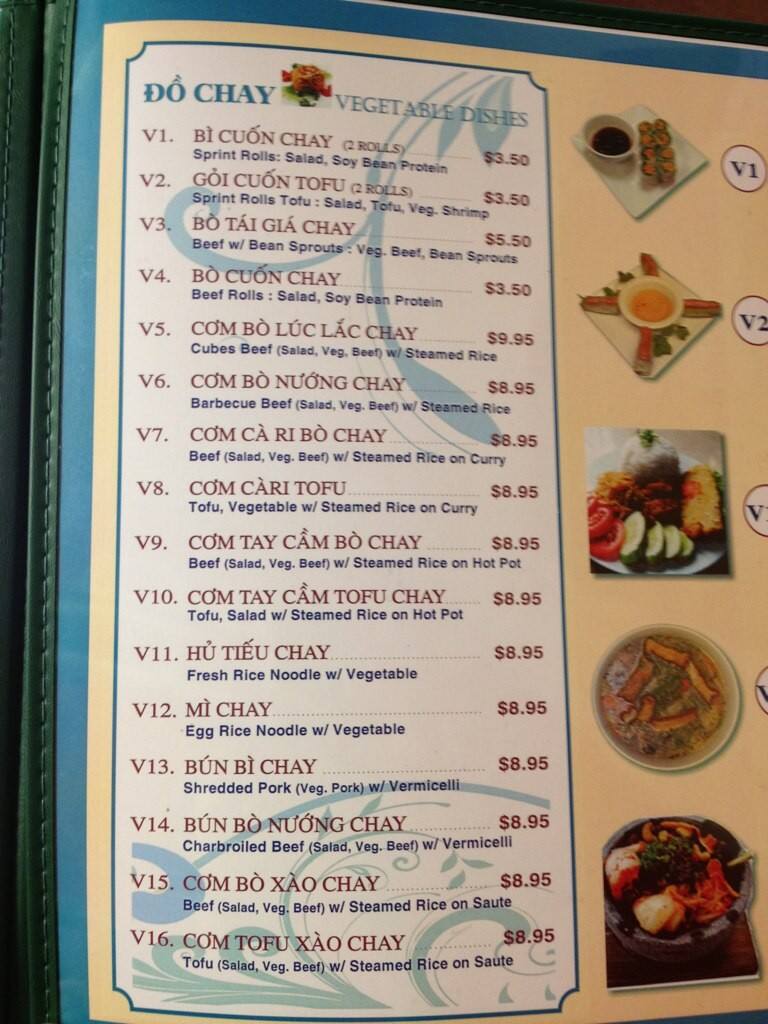 Menu at Pho A Dong Restaurant, Las Cruces