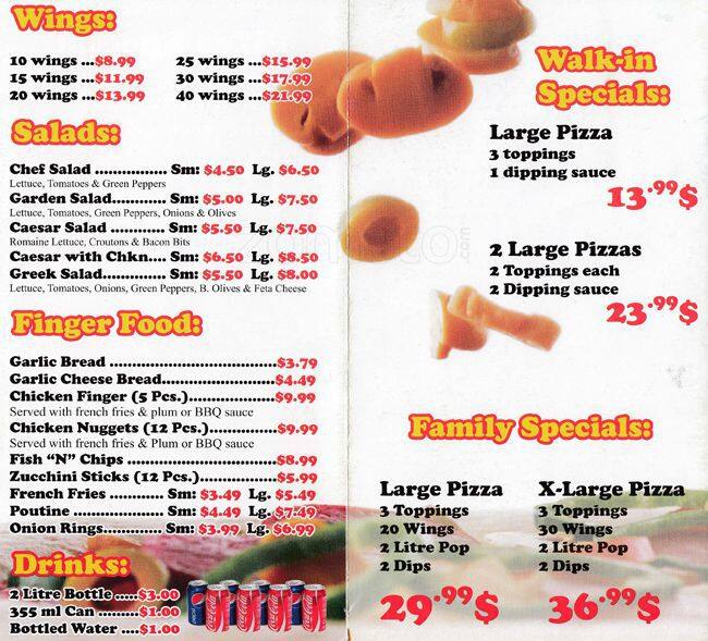 Menu at Bilal Halal Pizza pizzeria, Ottawa