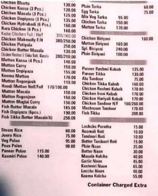 Adaab Hotel & Restaurant Menu - Zomato