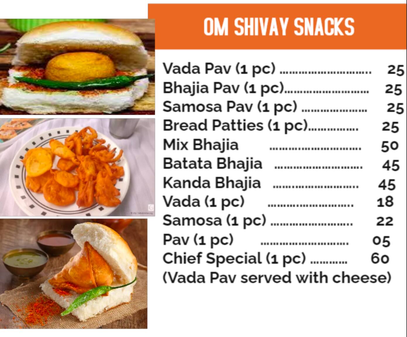 Menu of Om Shivay Snacks, Castle Mill, Thane West, Thane