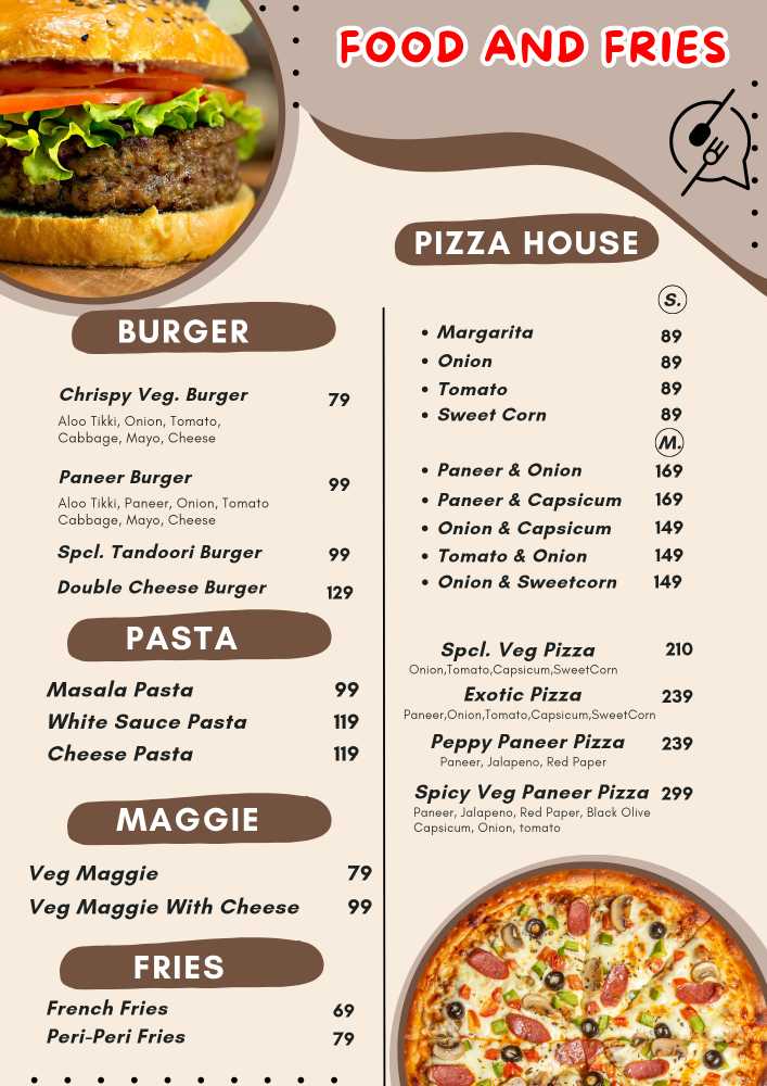 Menu of Food And Fries, Sector 35, Faridabad