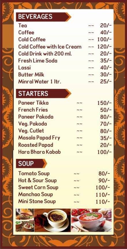 Shree Prabhu Jee Sweets Fast Food & Restaurant Menu - Zomato