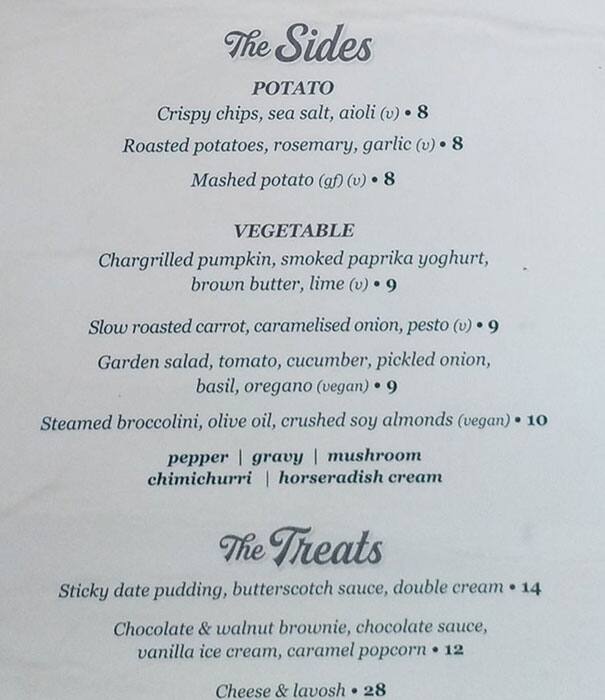 Menu at The Royal Botanical pub & bar, Leichhardt