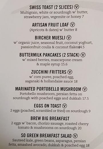 Menu at Brew Bar & Cafe, Hughesdale