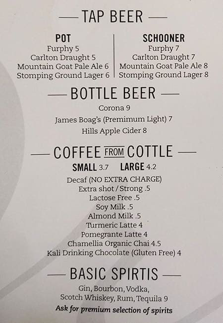 Menu at Brew Bar & Cafe, Hughesdale