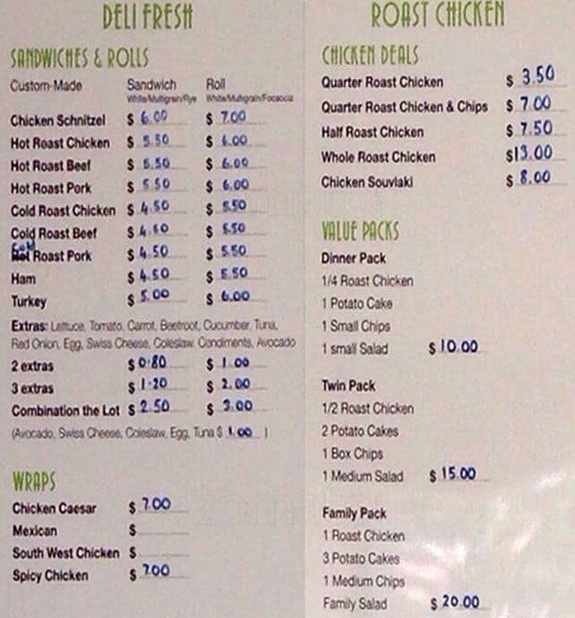 Menu at Taste E-1 Takeaways fast food, Malvern East