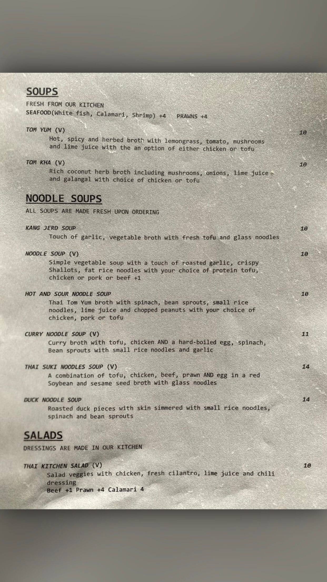 Menu at Little Plearn Thai Kitchen restaurant, Berkeley