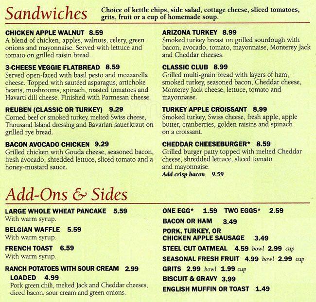 Menu at Egg & I cafe, Fort Worth, Lakewood Hill Dr