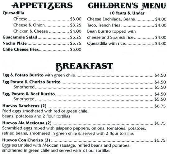 Los Alamos Restaurant & Lounge Menu - Urbanspoon/Zomato