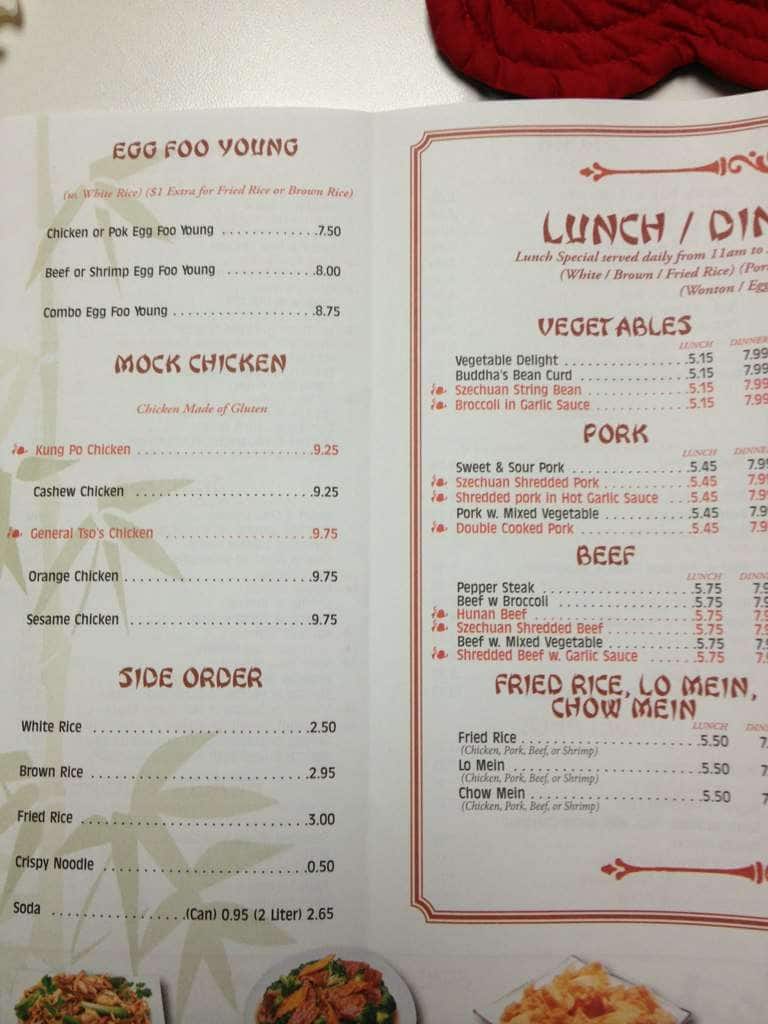 Menu at New Asian Panda restaurant, Richmond