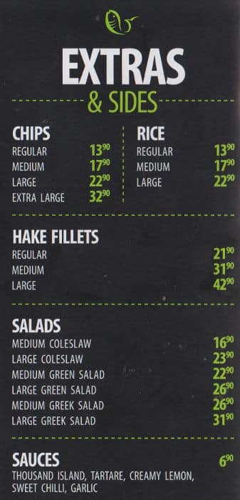 Menu at Fishaways restaurant, Bloemfontein, Shop 5, Preller Square ...