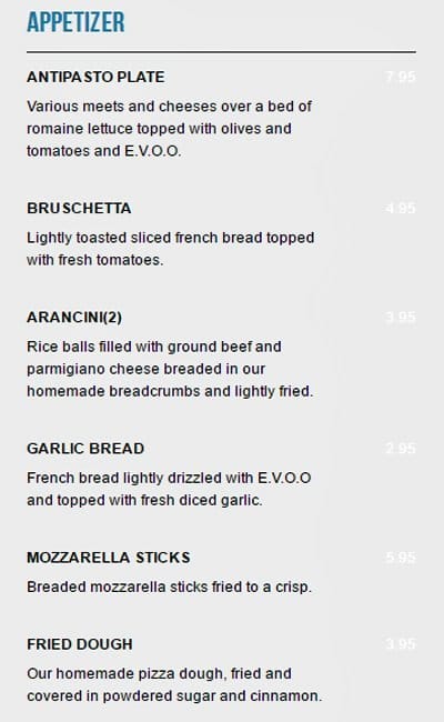 Cuzzo's Pasta, Pizza, Panini, & more Menu - Urbanspoon/Zomato