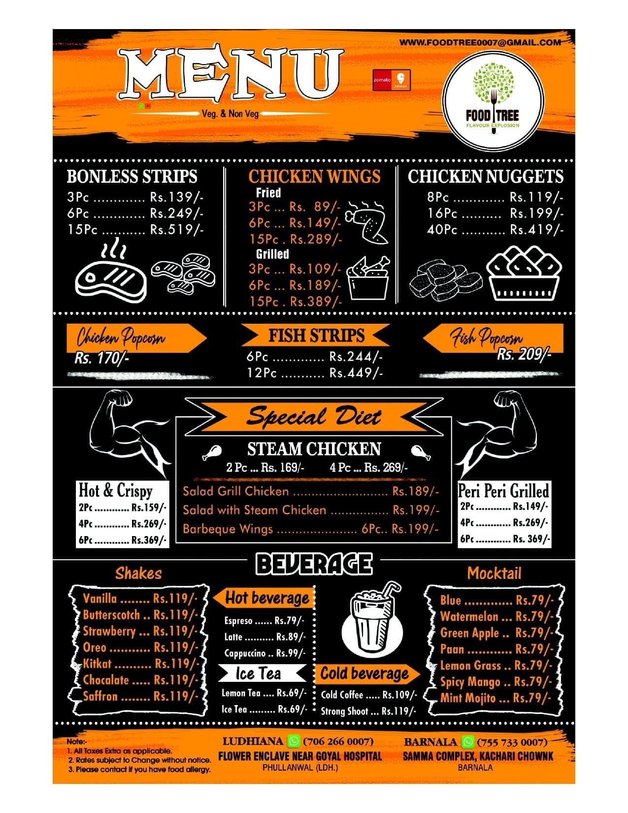 Menu at Food Tree, Ludhiana